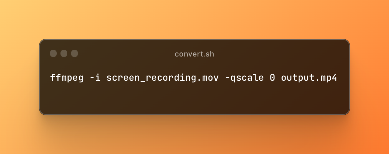 Convert Quicktime Mov To Mp4 With Ffmpeg